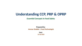 CCP, PRP, OPRP ppt that explain about it | PPTX