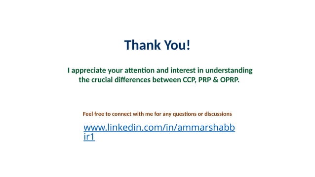 CCP, PRP, OPRP ppt that explain about it | PPTX