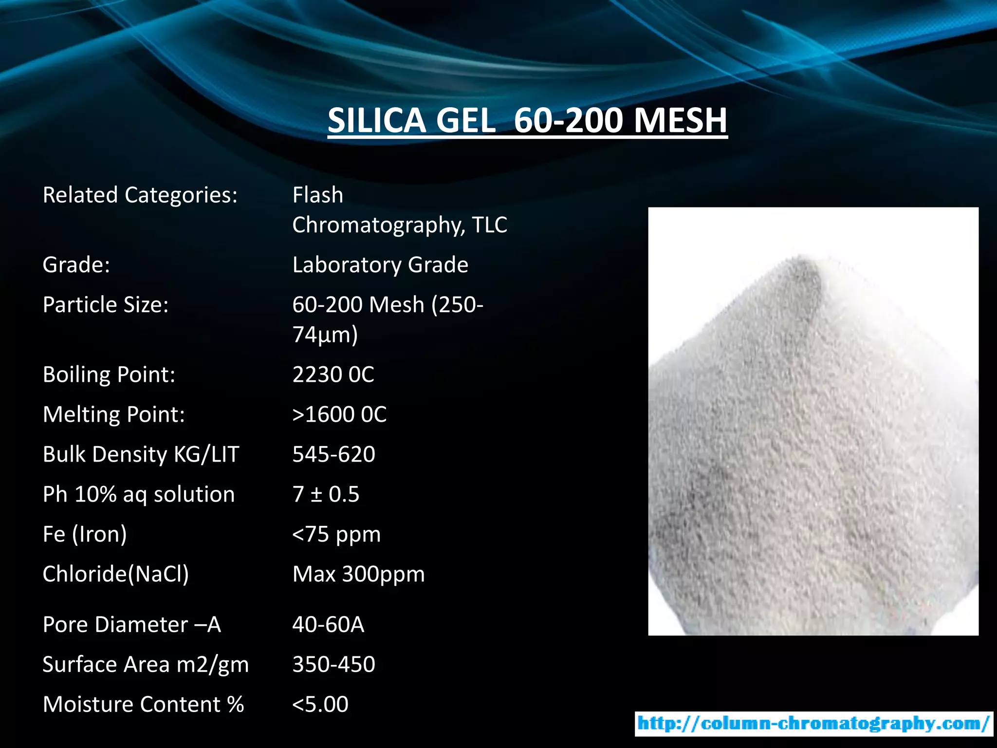 silica gel for column chromatography mesh size | PDF