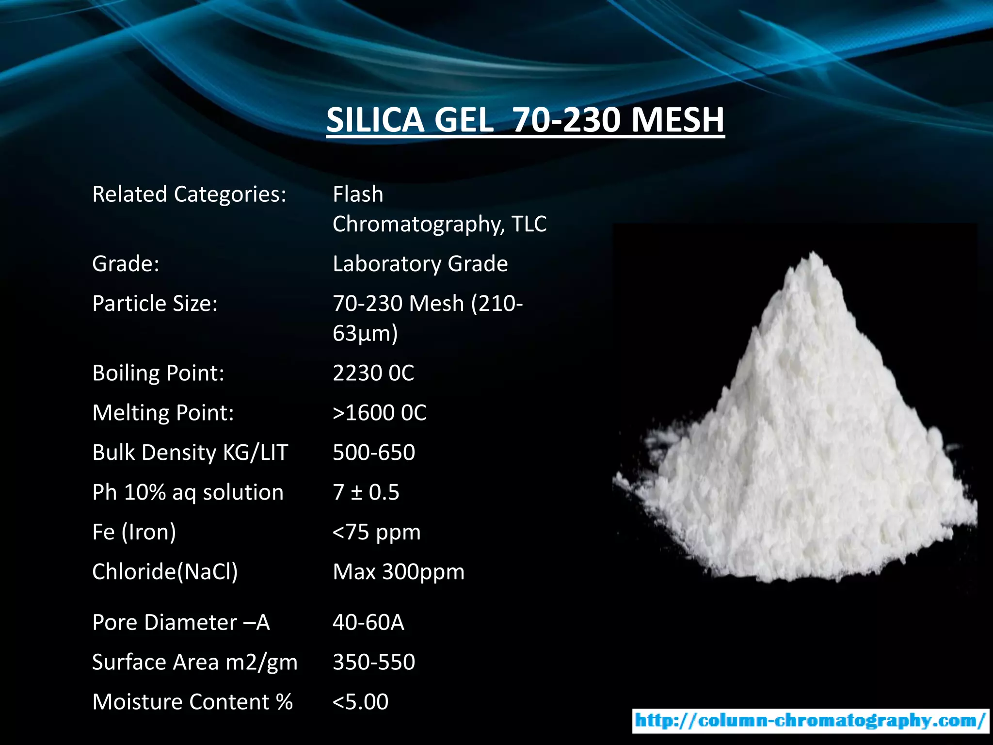 silica gel for column chromatography mesh size | PDF