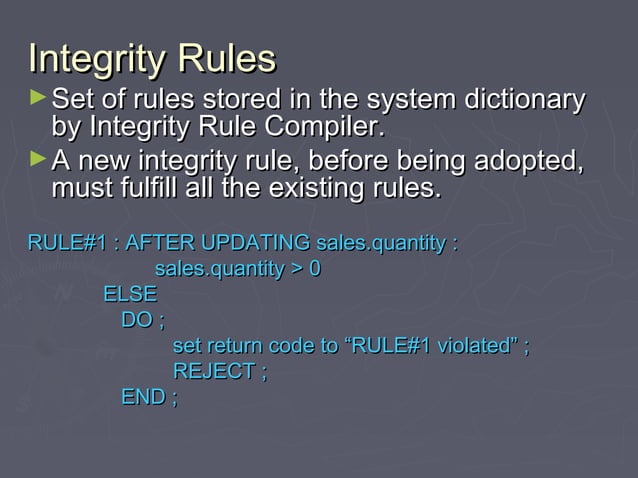 integrity and cuncurrency in DBMS | PPT