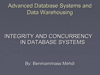 integrity and cuncurrency in DBMS | PPT