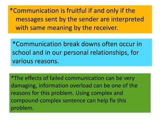 Complex and Compound-Complex Sentences in Communication Breakdown | PPTX