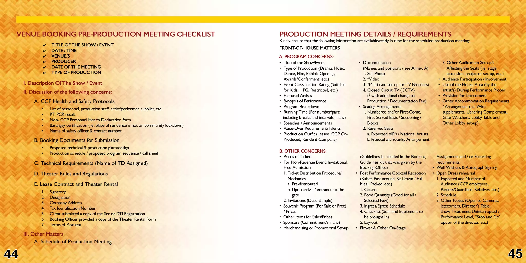 CCP Venues and other Services | PDF