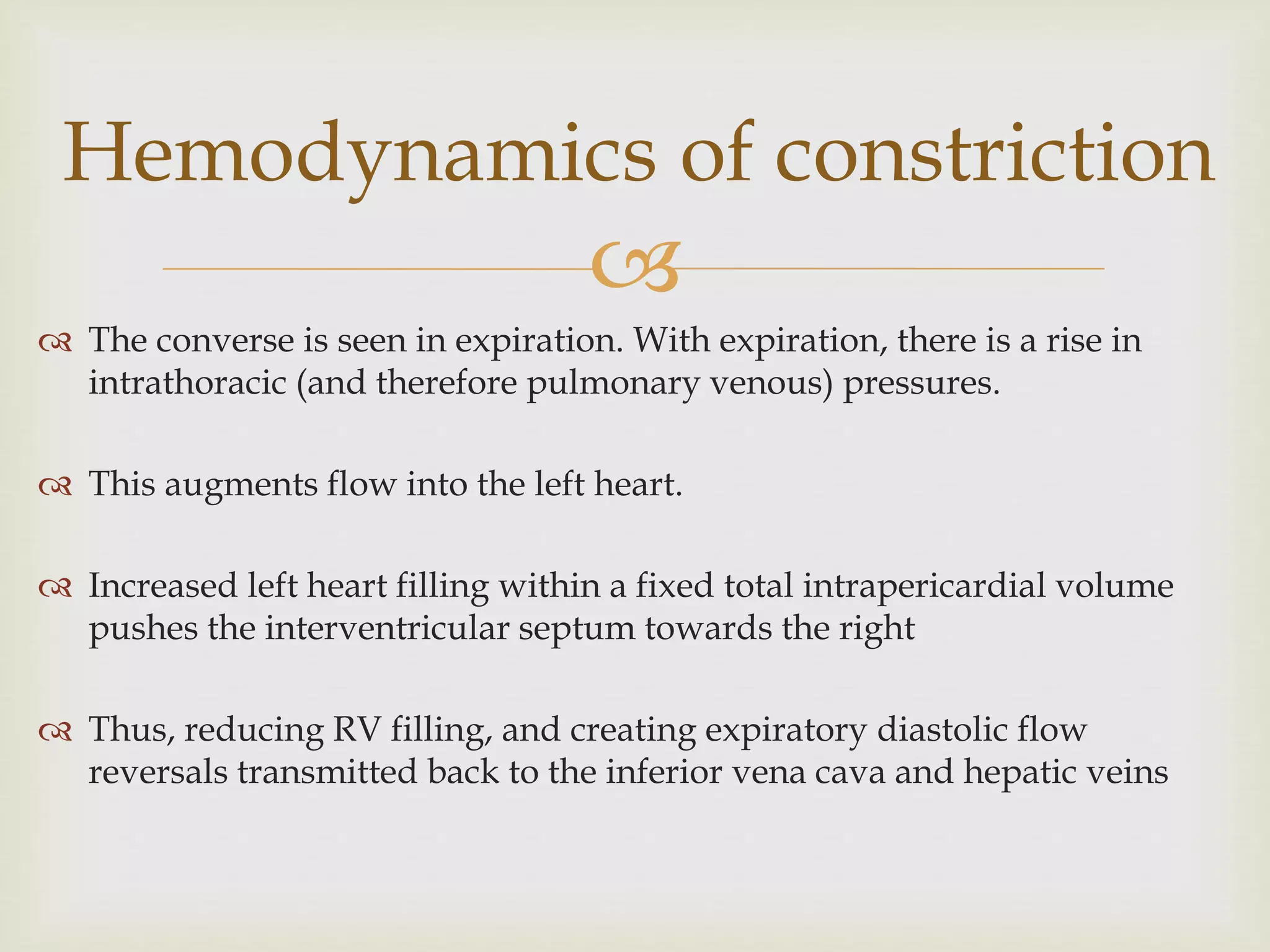 Hemodyanmic features of Constrictive pericarditis and Restrictive ...