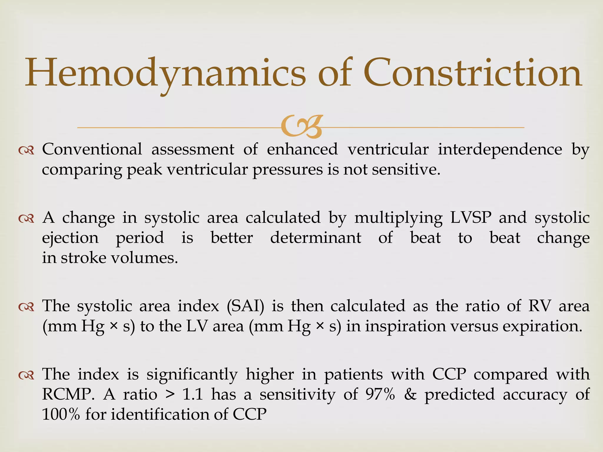 Hemodyanmic features of Constrictive pericarditis and Restrictive ...