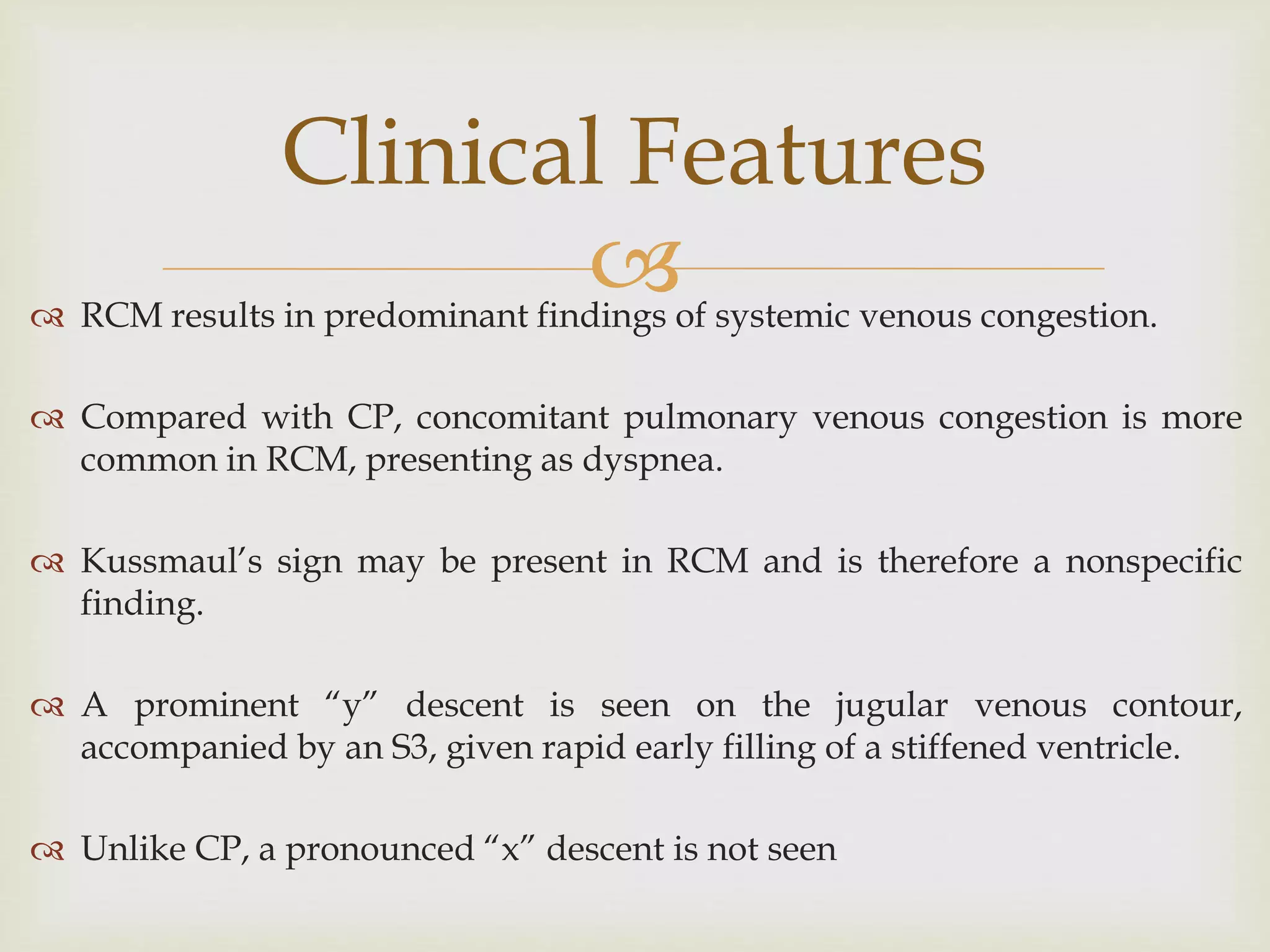 Hemodyanmic features of Constrictive pericarditis and Restrictive ...
