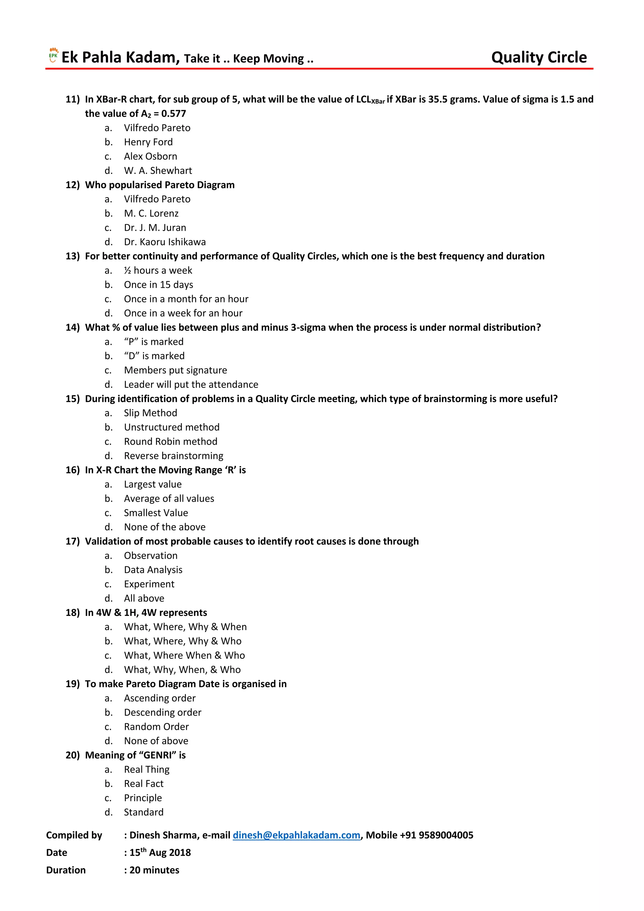 NCQC 2018 Knowledge Test _ Sample Paper 4 | PDF