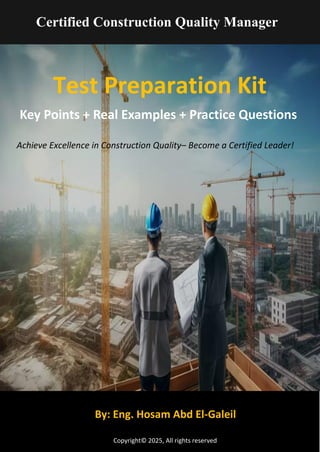 Certified Construction Quality Manager Test Preparation Kit | PDF