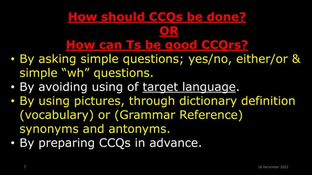 CCQs & ICQs 2.pptx | Educational Assessment | Education
