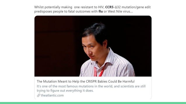 Ccr5 hiv resistant crispr babies | PPT