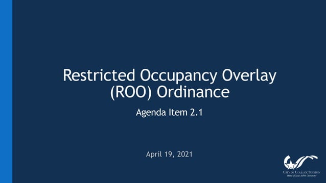 Restricted Occupancy Overlay (ROO) Ordinance | PPTX