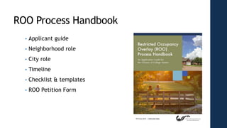 Restricted Occupancy Overlay (ROO) Ordinance | PPTX