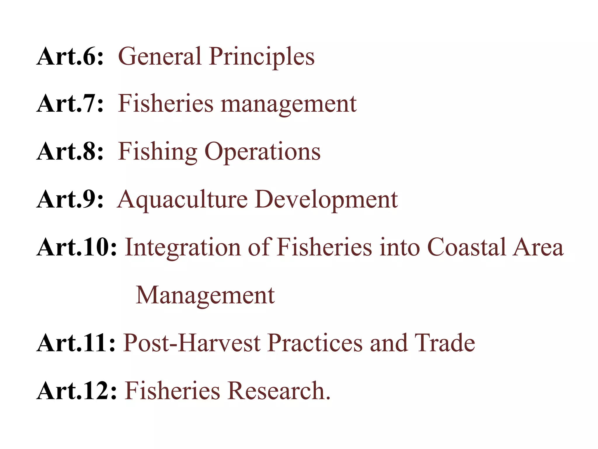 Ccrf(code of conduct for responsible fisheries_ | PPTX