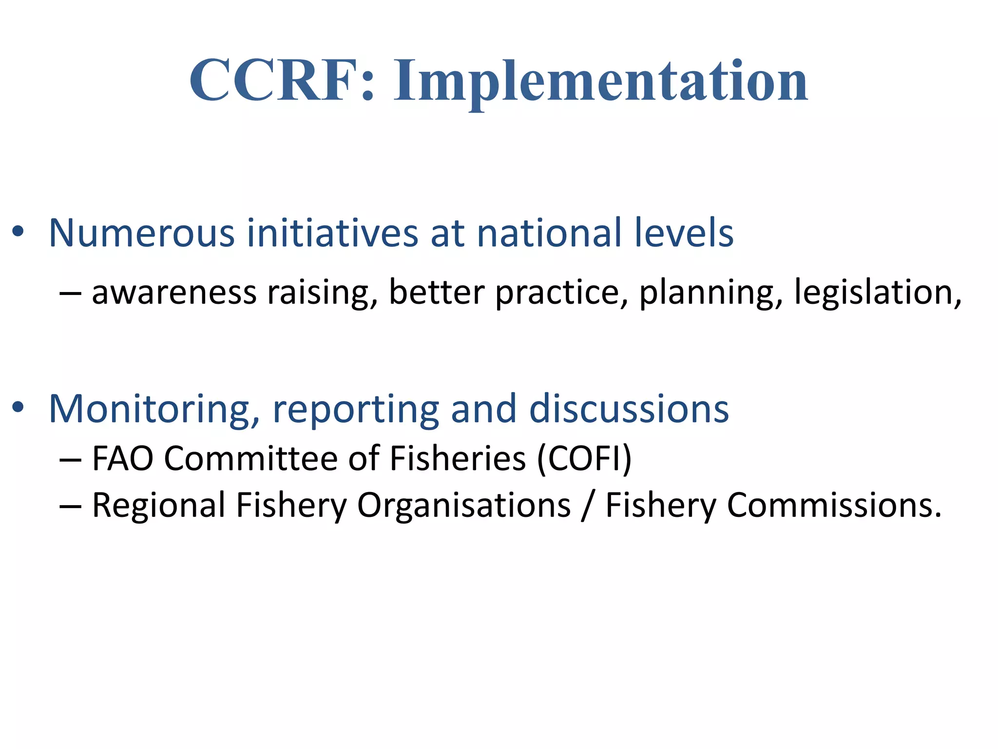 Ccrf(code of conduct for responsible fisheries_ | PPTX