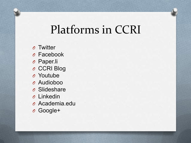 CCRI & Social Media - A how to guide | PPT