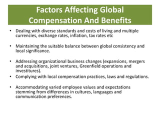 Major Aspects of An International Compensation Package | PPTX ...