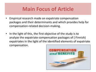 Major Aspects of An International Compensation Package | PPTX