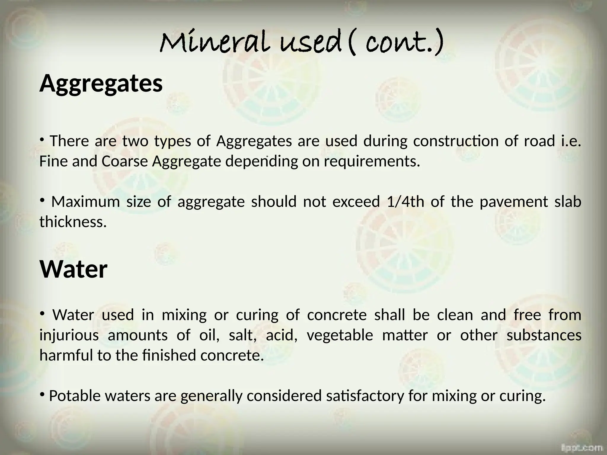 cc road construction building a solid layer of cement concrete | PPTX