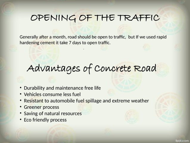 cc road construction building a solid layer of cement concrete | PPT