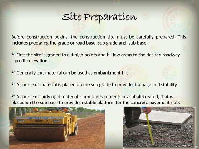 cc road construction building a solid layer of cement concrete | PPT