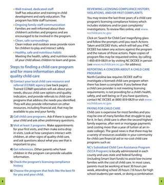 NC DCDEE child care information | PDF