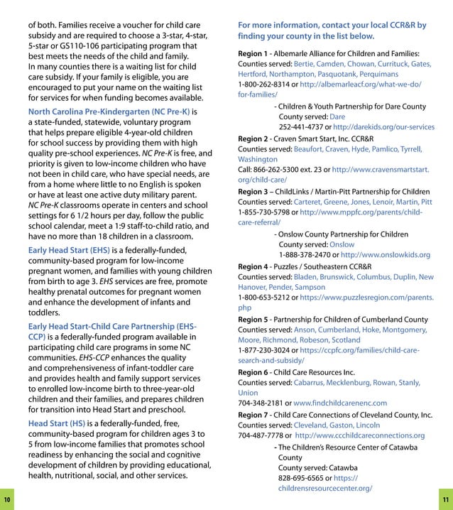 NC DCDEE child care information | PDF