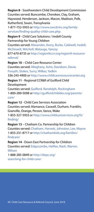 NC DCDEE child care information | PDF