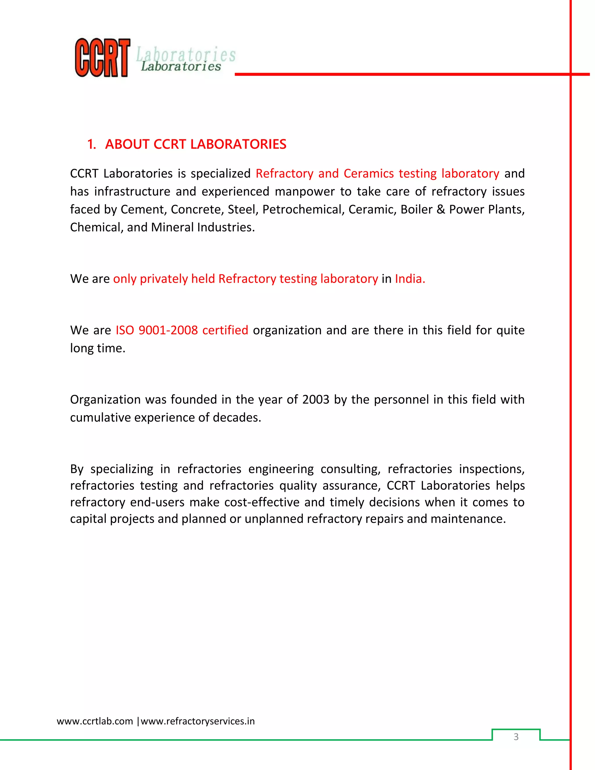 Ccrt laboratories profile | PDF