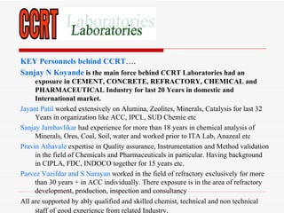 Ccrt profile | PPT | Construction Industry | Industries