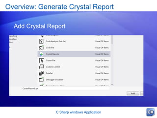 C# Crystal Reports | PPT