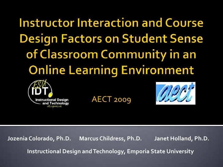 Instructor Interaction and Course Design Factors on Student Sense of
