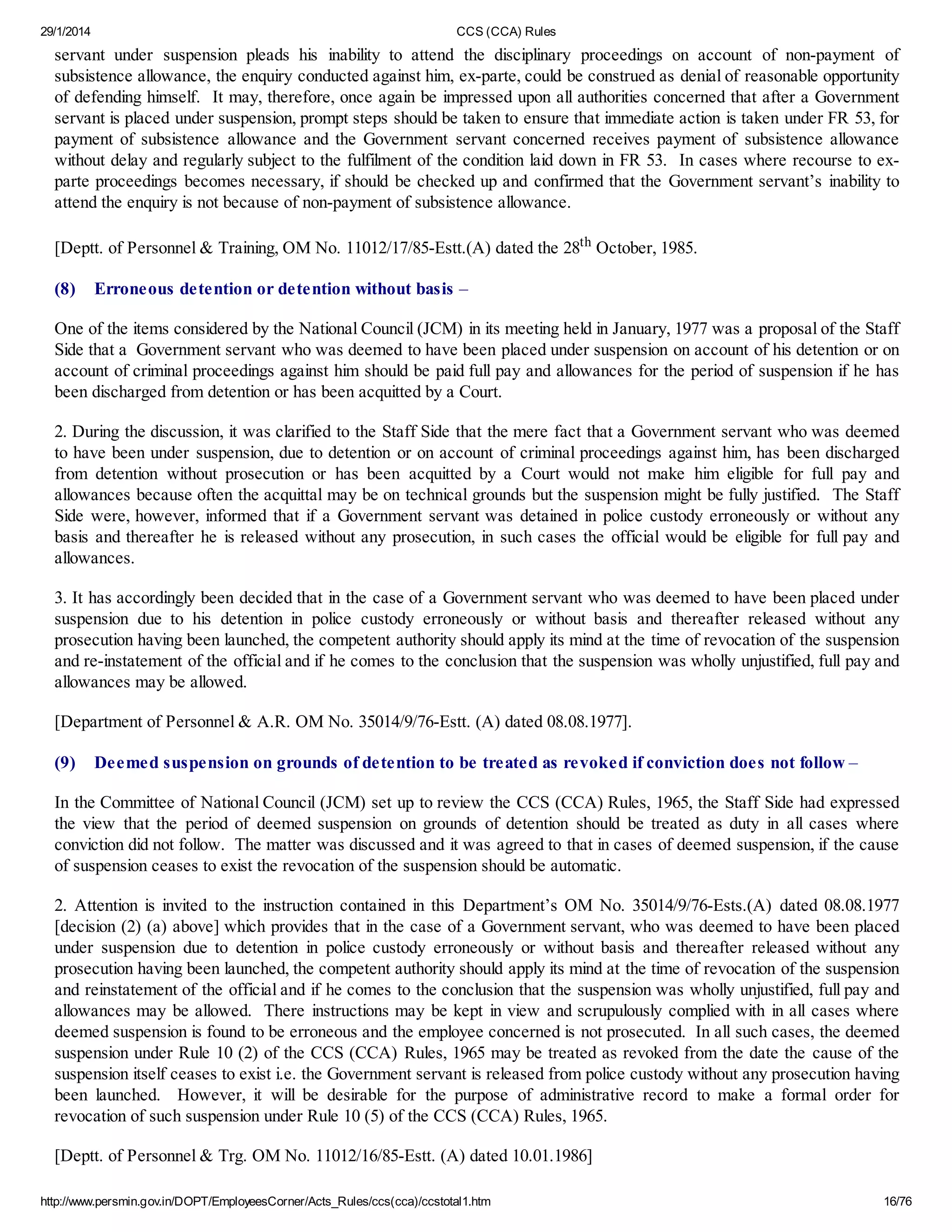 Ccs (cca) rules | PDF
