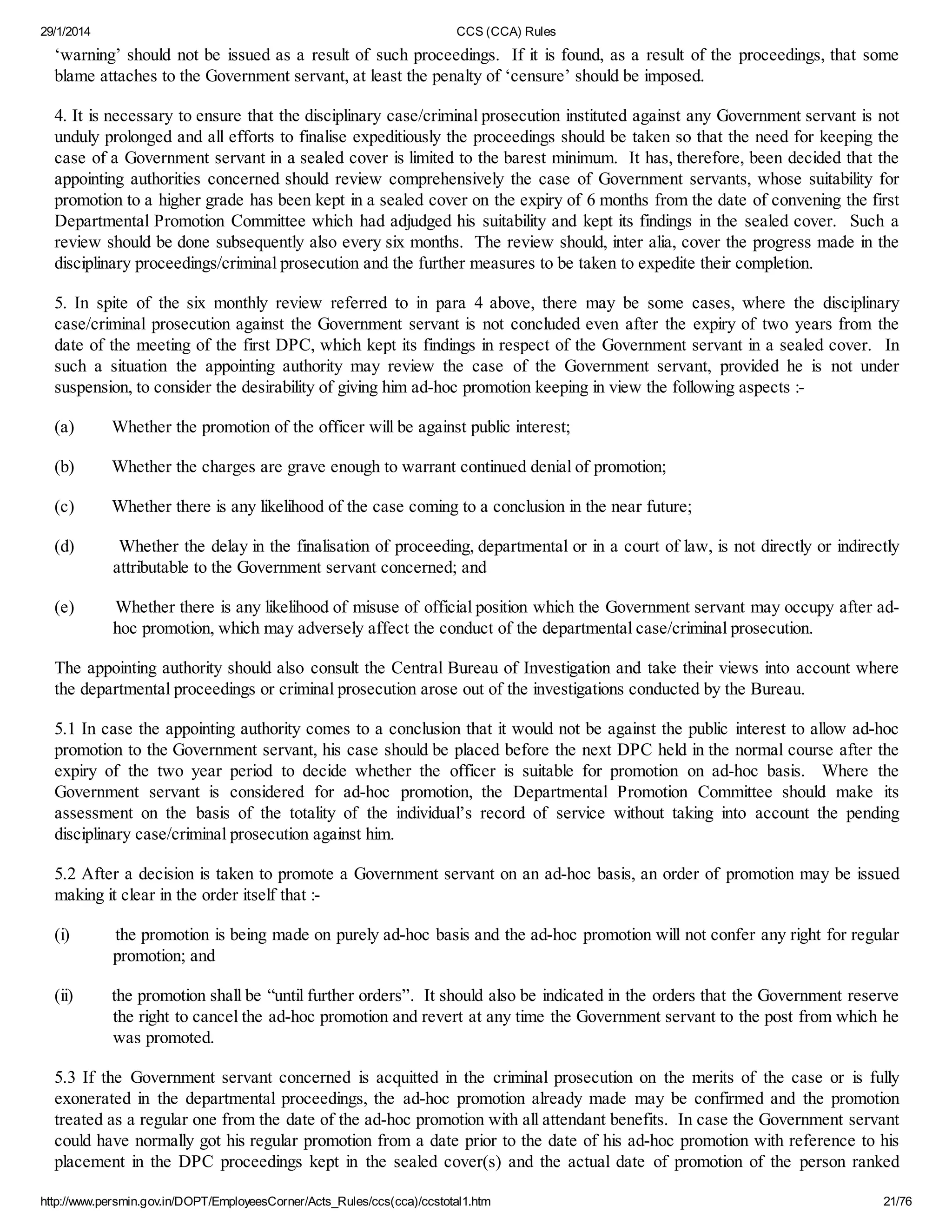 Ccs (cca) rules | PDF