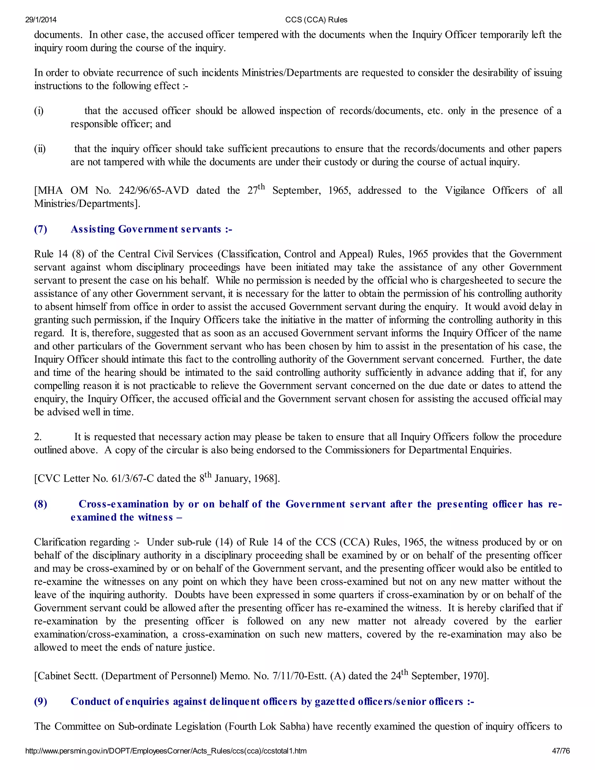 Ccs (cca) rules | PDF