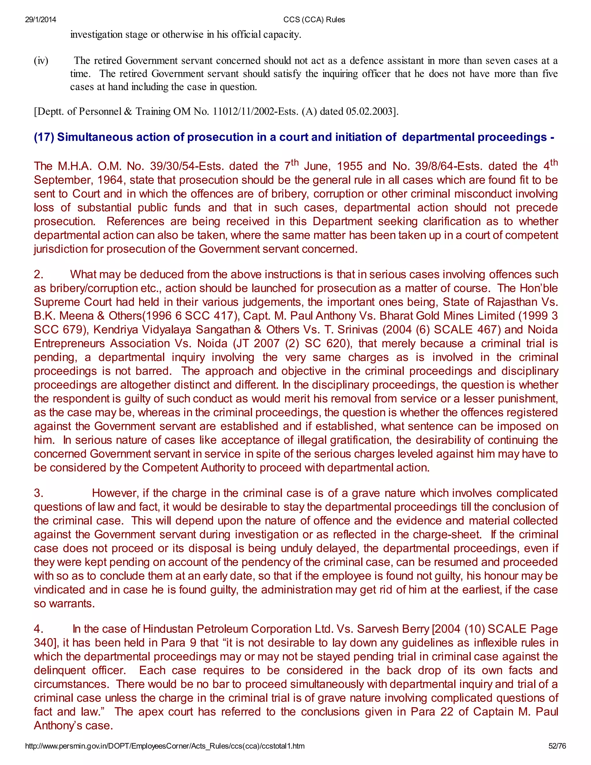 Ccs (cca) rules | PDF