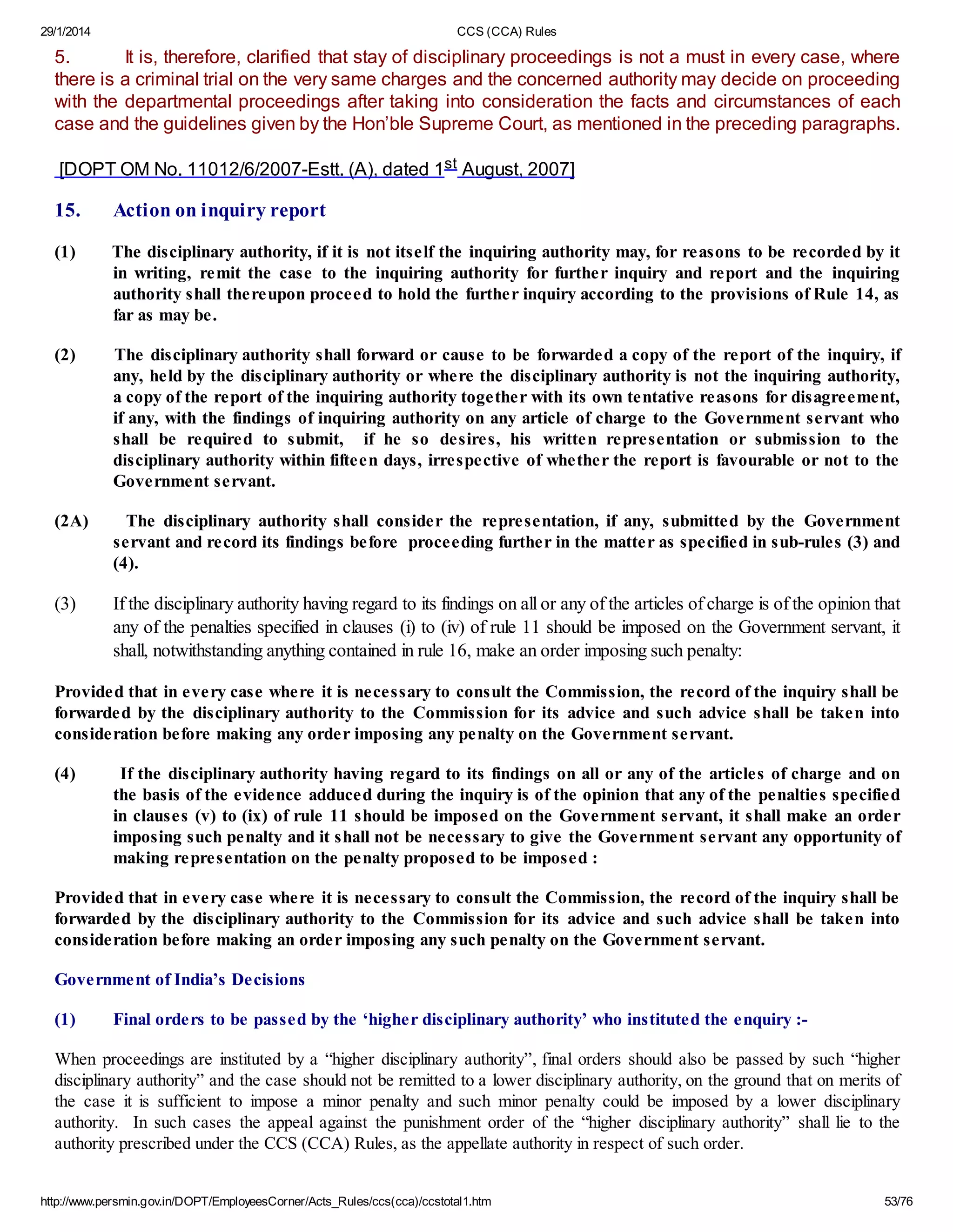 Ccs (cca) rules | PDF