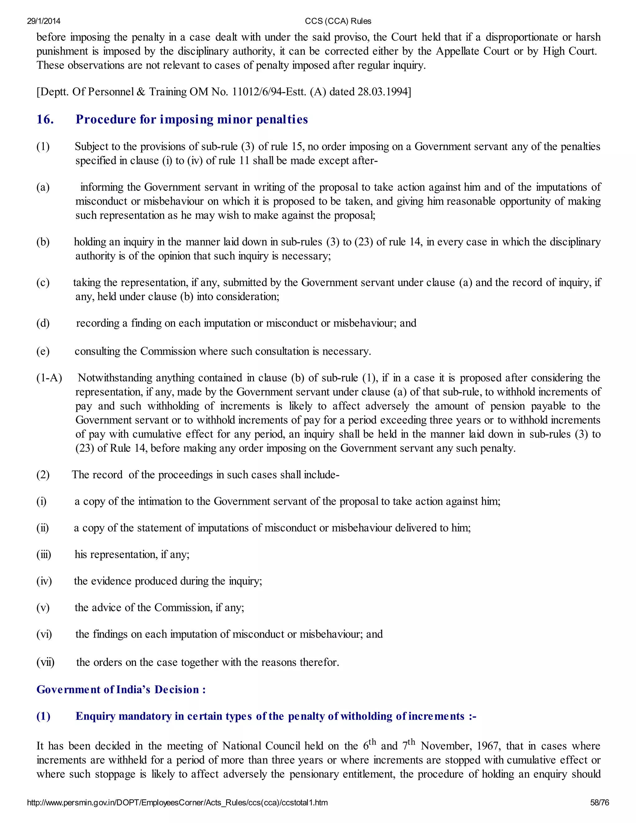 Ccs (cca) rules | PDF