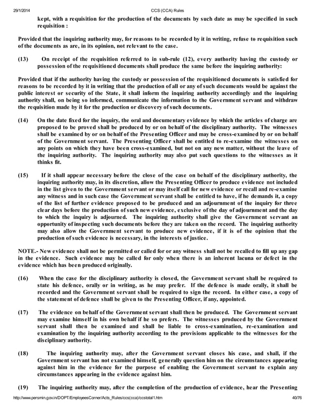 Ccs (cca) rules | PDF