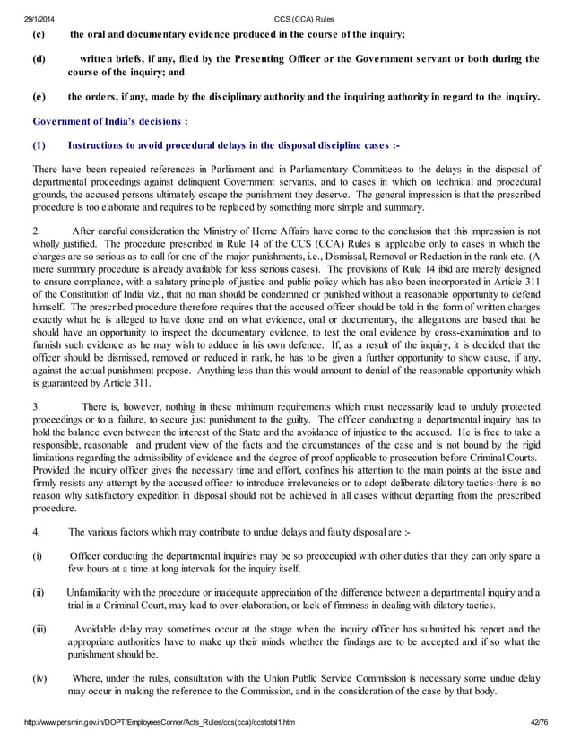 Ccs (cca) rules | PDF