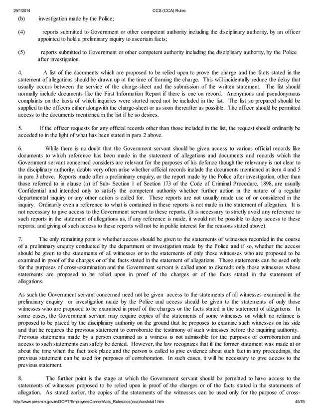 Ccs (cca) rules | PDF