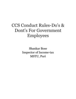 Ccs conduct rules.do and donot.vigilance aspect.bose