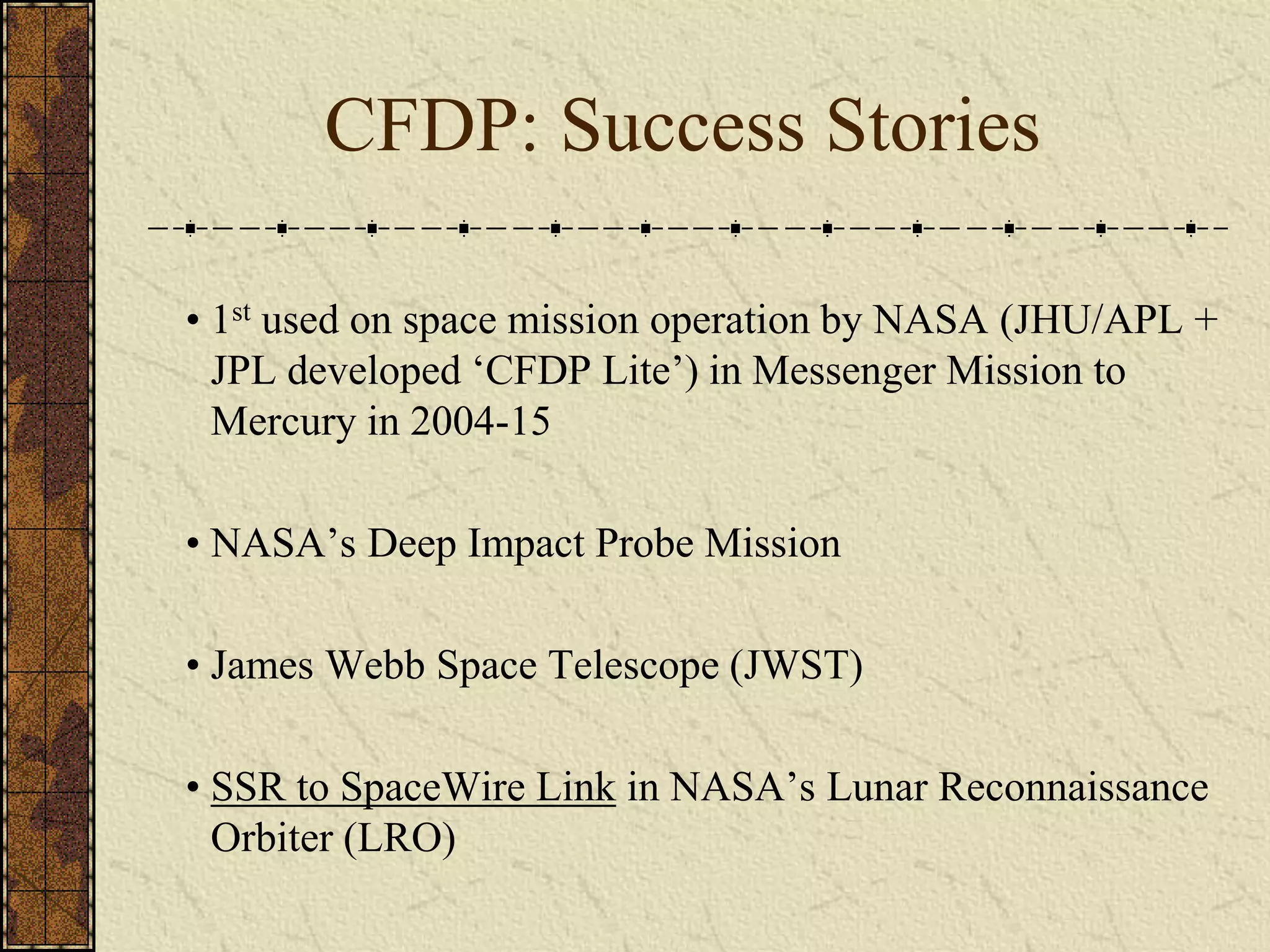 Ccsds based file delivery protocol (cfdp) v1p3 | PDF