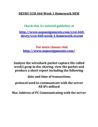 CCSI 460 Entire Course NEW | PDF