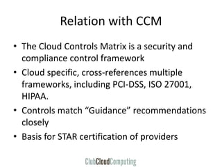 CCSK Certificate of Cloud Computing Knowledge - overview | PPTX