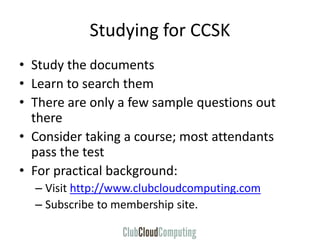 CCSK Certificate of Cloud Computing Knowledge - overview | PPTX
