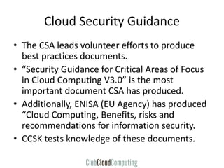 CCSK Certificate of Cloud Computing Knowledge - overview | PPTX