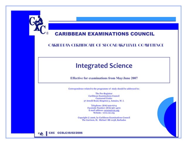 Ccslc syllabus (integrated science) Leroy walker | PDF