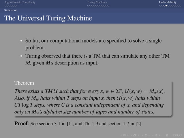 Computational Complexity Introduction Turing Machines Undecidability