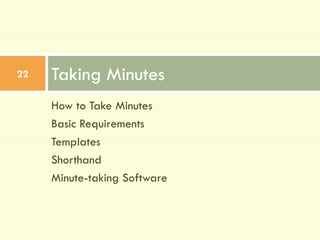 All About Meeting Minutes | PPTX
